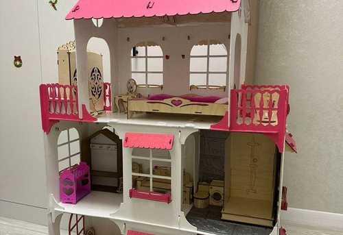 Кукольный дом для барби с мебелью