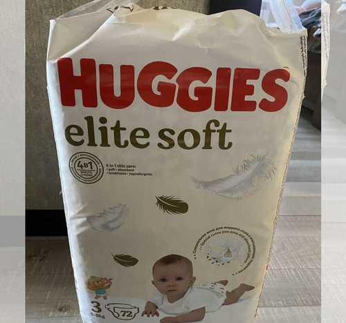 Подгузники huggies elite soft 3 143 шт