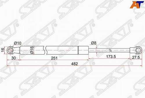 Амортизатор крышки багажника LC Prado 150 рест