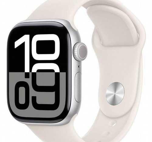 Смарт-часы Apple Watch Series 10 GPS 42мм Silver Al Starlight Sport Band - S/M