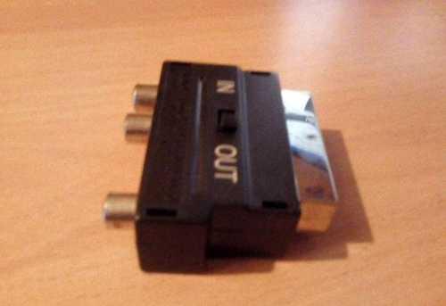 Адаптер переходник Scart 3RCA с переключателем