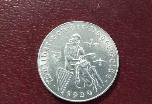 Монета Австрии /2шиллинга 1930 год/XF. Серебро