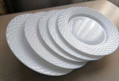 Тарелка столовая Arcopal белая, 27 см, 5 шт. б/у