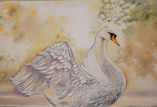 Картина маслом на холсте "Лебедь"