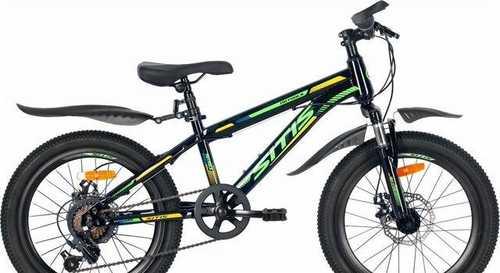 Велосипед sitis hotrock 20" (2023) черно-зеленый