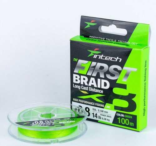 Шнур плетеный Intech First Braid X8 100m #0.8/0.14