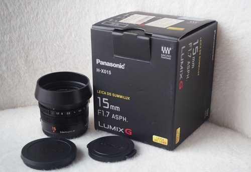 Leica DG 15mm f1.7 Lumix G Panasonic H-X015