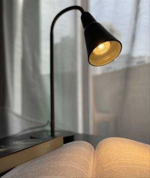 Настольная лампа IKEA кварт с лампочкой ледаре