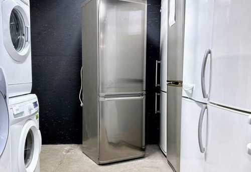 Холодильник металлик двухкомпрессорный бу Ariston