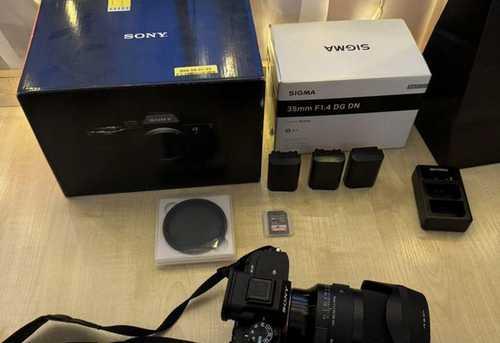 Безеркальный фотоаппарат sony A7 4 sigma 1.4 35mm