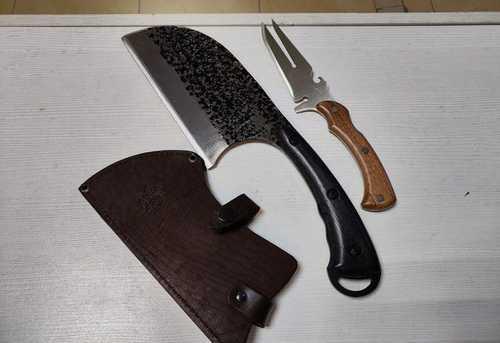 Сербский Нож с ножевилкой в кожаном Чехле