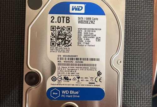Жесткий диск WD Blue WD20ezaz, 2тб, HDD