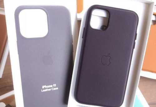 Чехол на iPhone 11 Leather case кожаный фиолетовый