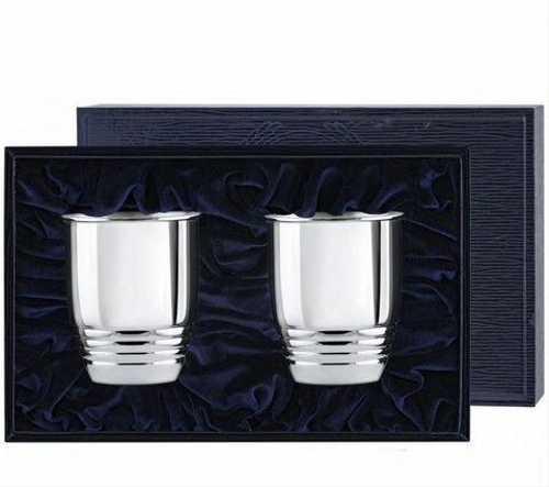 Набор серебряных стаканов рифленых