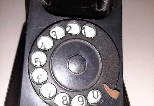 Дисковый бакелитовый телефон. Без трубки. СССР