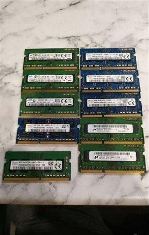 Для ноута sodimm ddr3 4gb 10шт