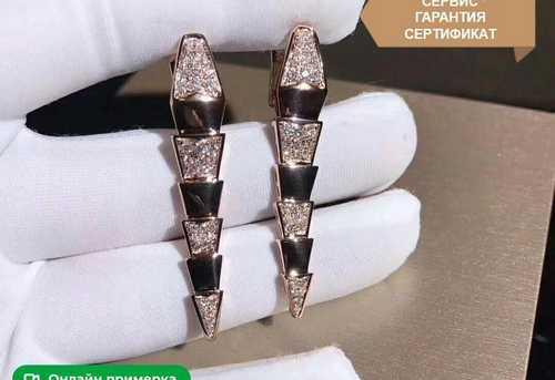 Булгари серьги Serpenti Viper 1.01ct