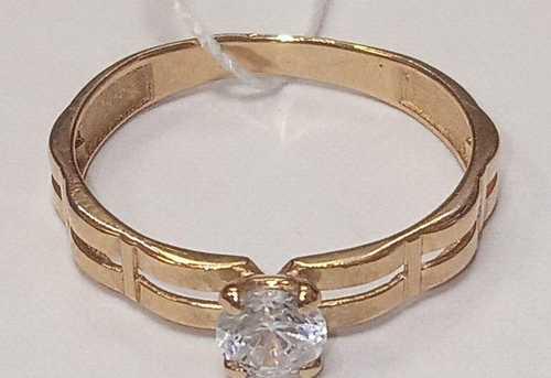 Золотое кольцо с фианитом (11920)