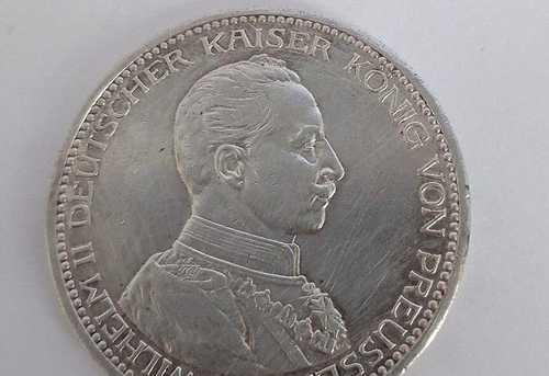Монета 5 марок (mark) 1913 года