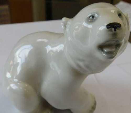 Статуэтка Фарфоровая Медвежонок белый лфз 12 см