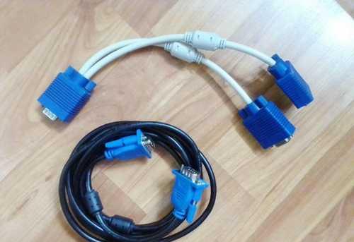 Разветвитель VGA для 2 мониторов, кабель VGA - 3м