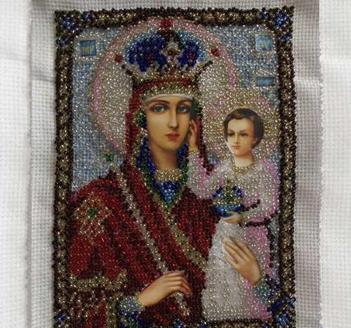 Вышивка икона бисер Пр. Богородица