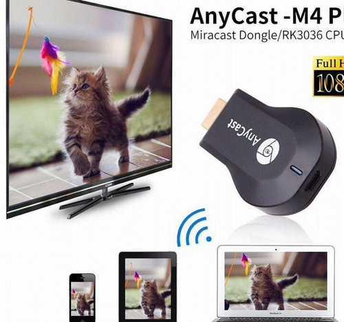 Адаптер тв anycast M4 экран смартфона на тв