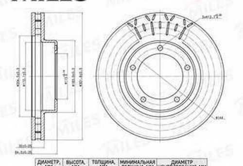 Диск тормозной toyota land cruiser (J70) передний