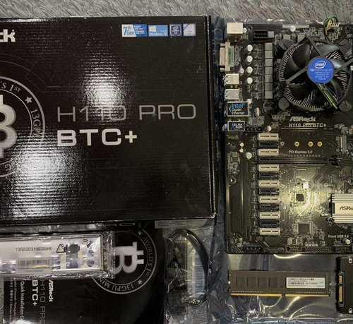 Материнская плата asrock h110 pro btc+