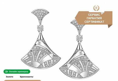 Серьги Bvlgari, белое золото