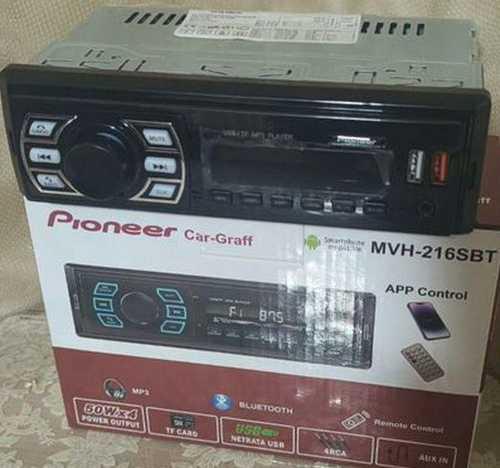 Магнитола Pioneer 1din Блютус MVH-216SBT