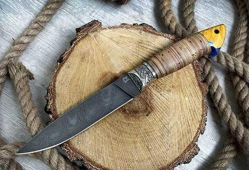 Нож охотничий Акула из дамасской стали