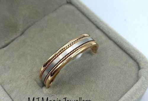 Обручальное кольцо в комбинированном золоте