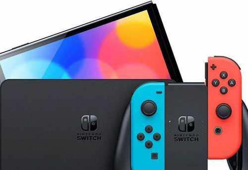 Nintendo switch oled Neon 512GB HK + joycon Animal