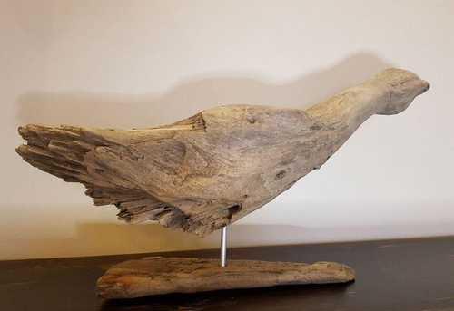 Коряга в форме птицы / скульптура из дерева