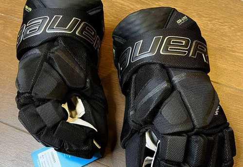 Краги хоккейные Bauer Hyperlite Sr 13-14 черные