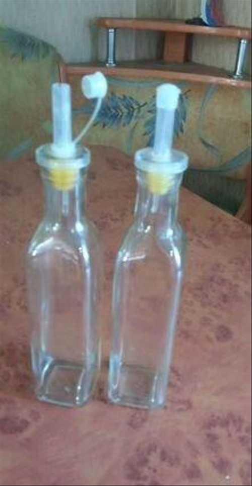 Бутылки стеклянные с пробкой для масла, уксуса
