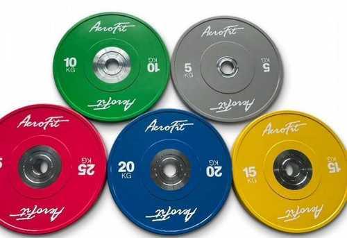 Бамперные диски для кроссфита, цветные Aerofit