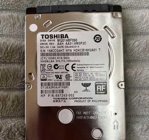 Жесткий диск toshiba 500 гб