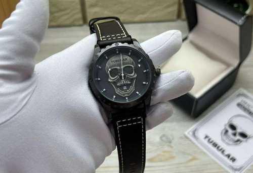 Необычные мужские часы Tubular с черепом 47мм