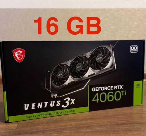 MSI Видеокарта GeForce RTX 4060 Ti ventus 3X 16 гб