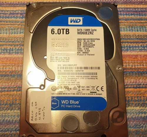 Жёсткий диск WD Blue 4.8тб WD60ezrz (100)