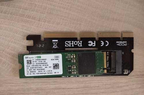 Ssd m2 nvme 128gb + переходник в пк