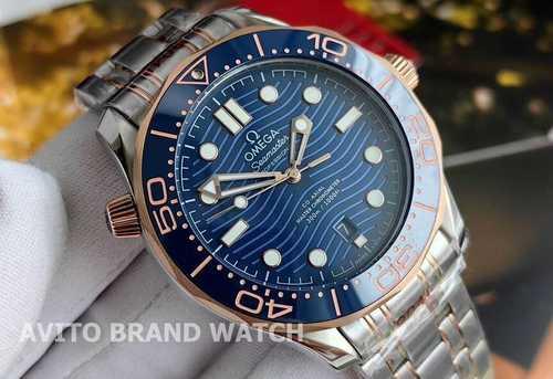 Часы мужские Omega Seamster Diver на браслете сини