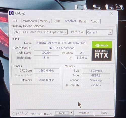 Видеокарта nvidia GeForce RTX 3070m 8gb