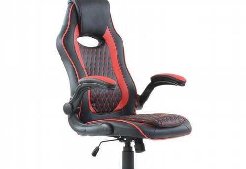 Кресло FB K-37 черная кожа красные вставки