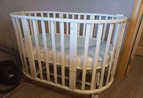 Детская кровать овальная трансформер
