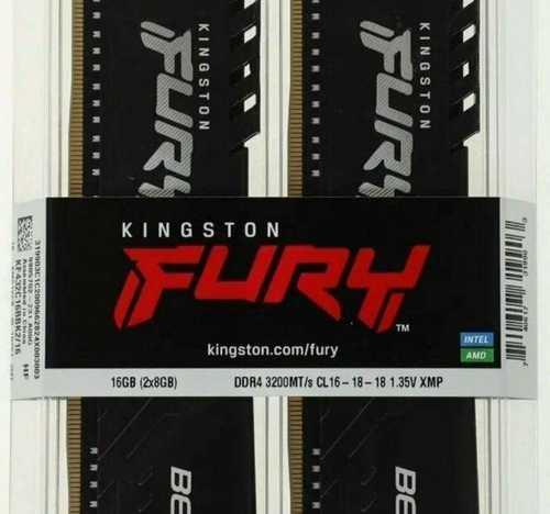 Оперативная память Kingston fury ddr4 16gb 3200