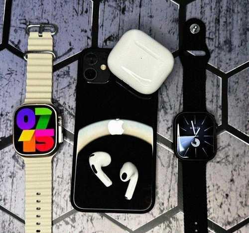 AirPods 3   Apple watch 9 Mini (Набор 2в1)