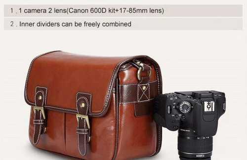 Стильная фото сумка для камеры L темно-коричневый